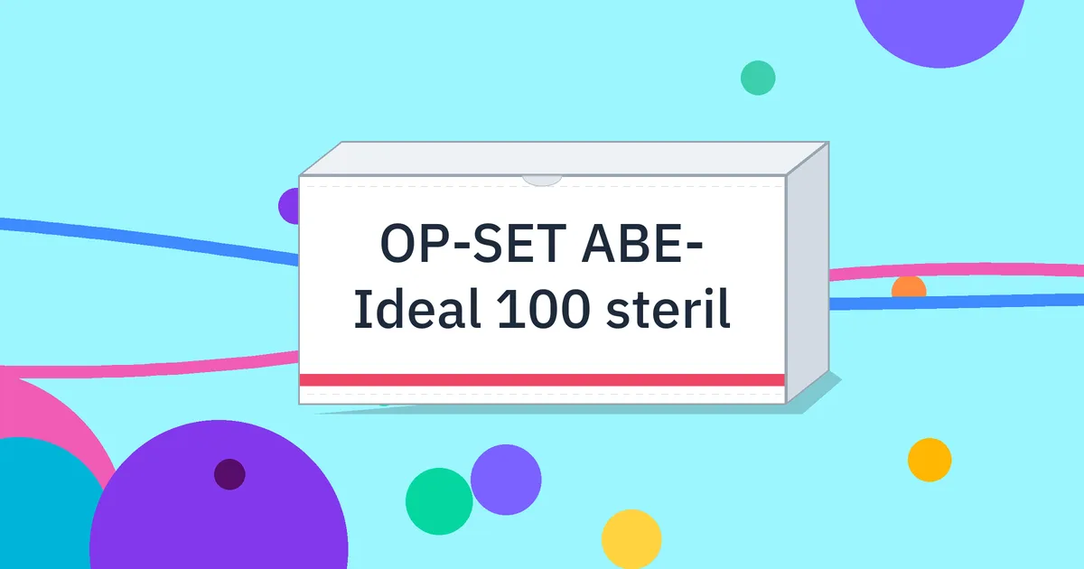 Symbolbild: Packung mit der Aufschrift OP-SET ABE-Ideal 100 steril (PZN 13715918) – Verfügbarkeit und Bezug in Apotheken in Frankfurt am Main