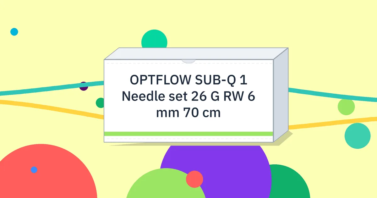 Symbolbild: Packung mit der Aufschrift OPTFLOW SUB-Q 1 Needle set 26 G RW 6 mm 70 cm (PZN 16528878) – Verfügbarkeit und Bezug in Apotheken in Frankfurt am Main