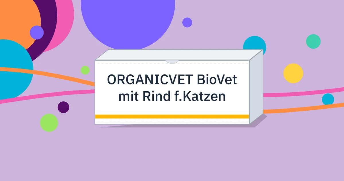 Symbolbild: Packung mit der Aufschrift ORGANICVET BioVet mit Rind f.Katzen (PZN 10177550) – Verfügbarkeit und Bezug in Apotheken in Frankfurt am Main