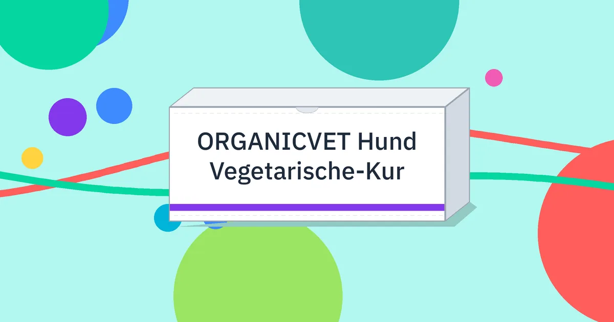 Symbolbild: Packung mit der Aufschrift ORGANICVET Hund Vegetarische-Kur (PZN 11173353) – Verfügbarkeit und Bezug in Apotheken in Frankfurt am Main