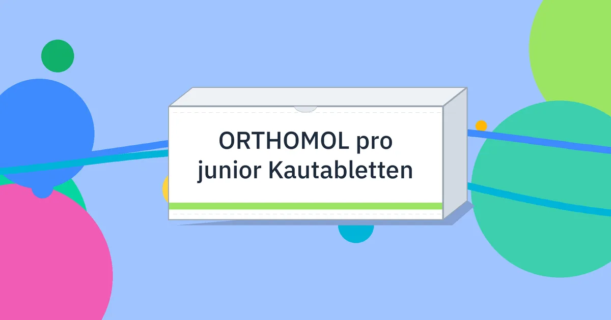 Symbolbild: Packung mit der Aufschrift ORTHOMOL pro junior Kautabletten (PZN 18113147) – Verfügbarkeit und Bezug in Apotheken in Frankfurt am Main