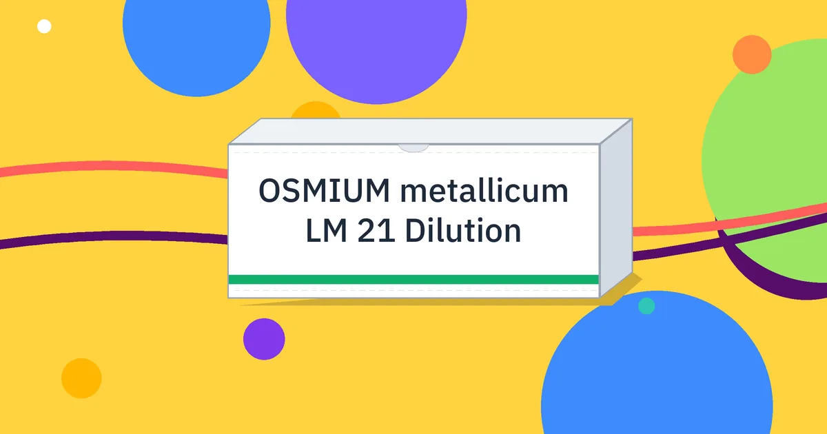Symbolbild: Packung mit der Aufschrift OSMIUM metallicum LM 21 Dilution (PZN 12974109) – Verfügbarkeit und Bezug in Apotheken in Frankfurt am Main