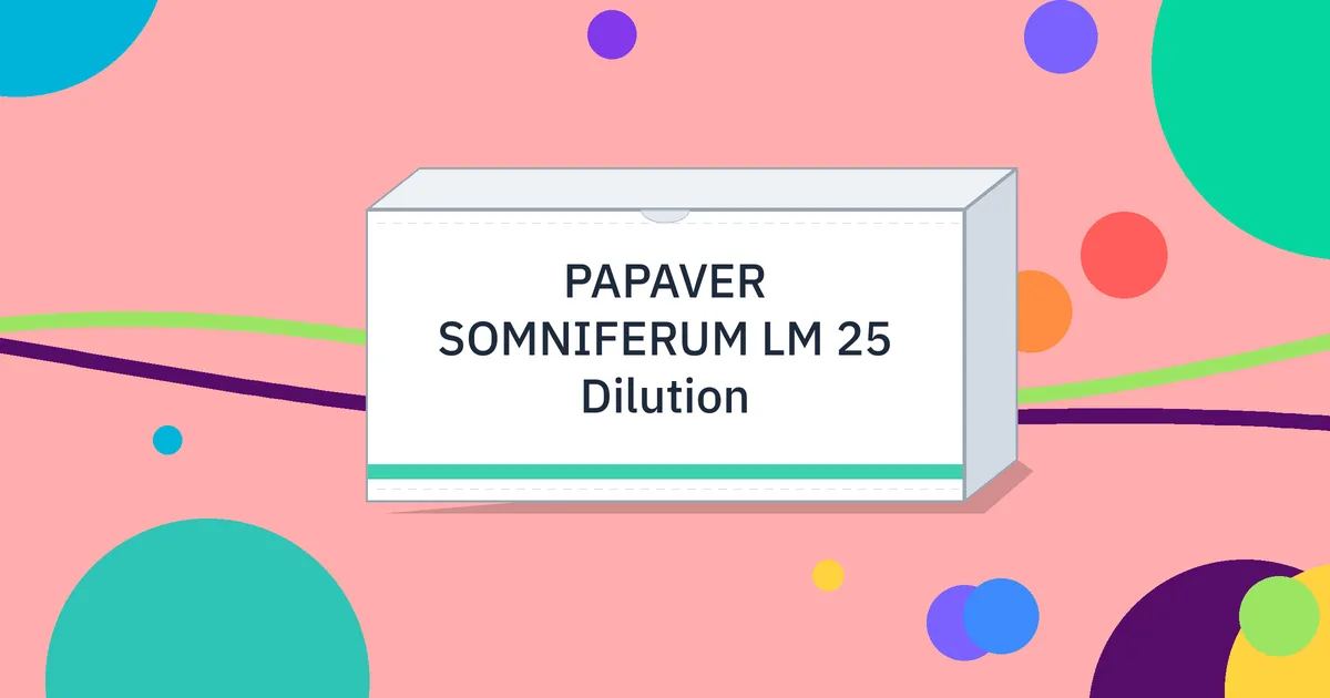 Symbolbild: Packung mit der Aufschrift PAPAVER SOMNIFERUM LM 25 Dilution (PZN 12976002) – Verfügbarkeit und Bezug in Apotheken in Frankfurt am Main