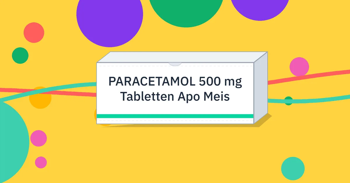 Symbolbild: Packung mit der Aufschrift PARACETAMOL 500 mg Tabletten Apo Meis (PZN 16359163) – Verfügbarkeit und Bezug in Apotheken in Frankfurt am Main