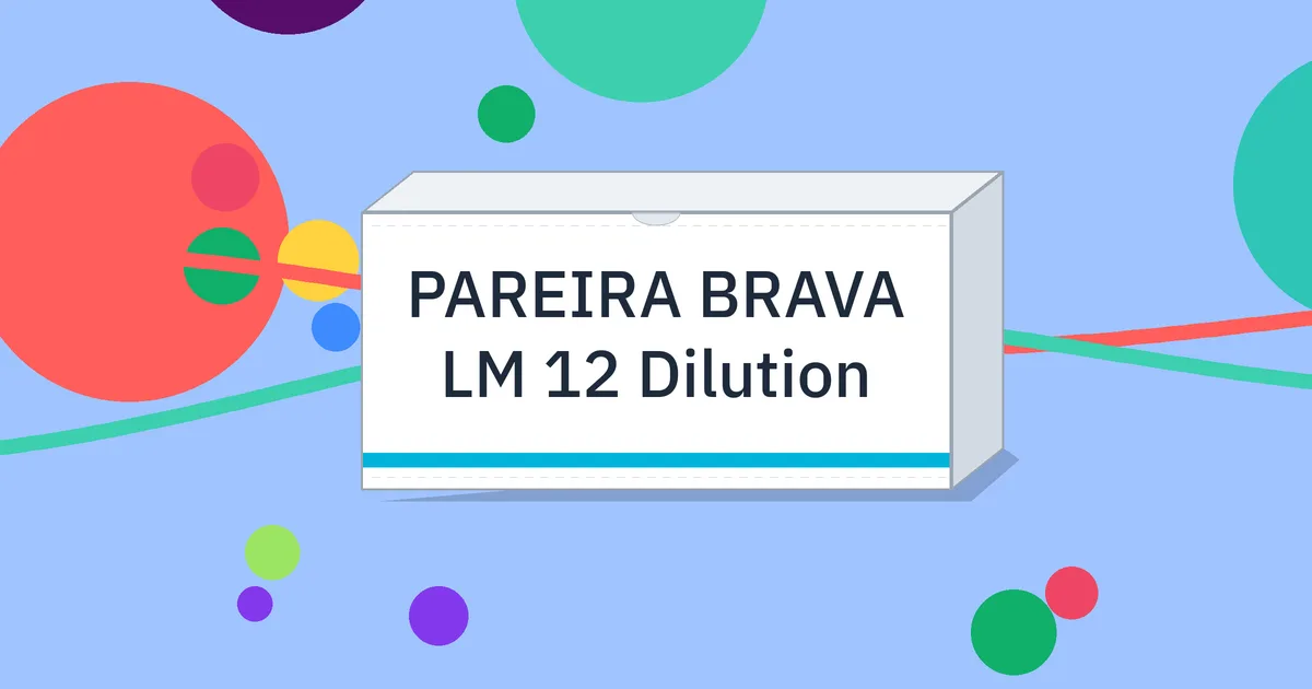 Symbolbild: Packung mit der Aufschrift PAREIRA BRAVA LM 12 Dilution (PZN 13631386) – Verfügbarkeit und Bezug in Apotheken in Frankfurt am Main
