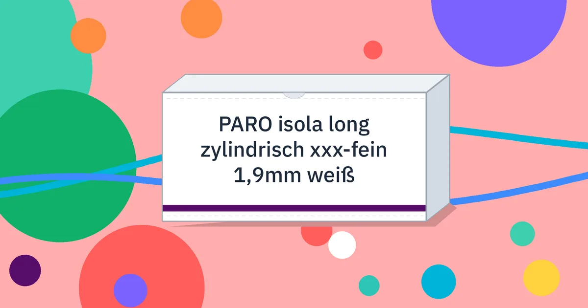 Symbolbild: Packung mit der Aufschrift PARO isola long zylindrisch xxx-fein 1,9mm weiß (PZN 17372421) – Verfügbarkeit und Bezug in Apotheken in Frankfurt am Main