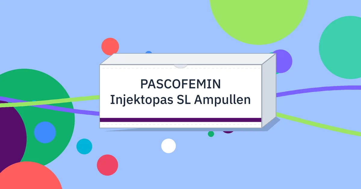 Symbolbild: Packung mit der Aufschrift PASCOFEMIN Injektopas SL Ampullen (PZN 03692866) – Verfügbarkeit und Bezug in Apotheken in Frankfurt am Main