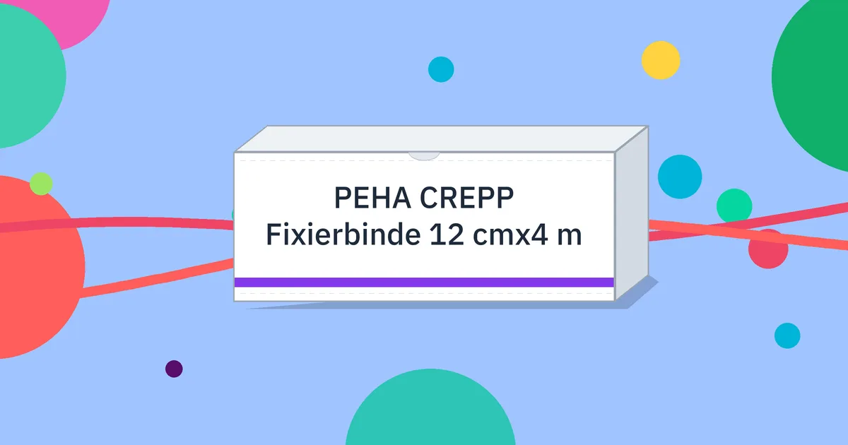 Symbolbild: Packung mit der Aufschrift PEHA CREPP Fixierbinde 12 cmx4 m (PZN 19703017) – Verfügbarkeit und Bezug in Apotheken in Frankfurt am Main