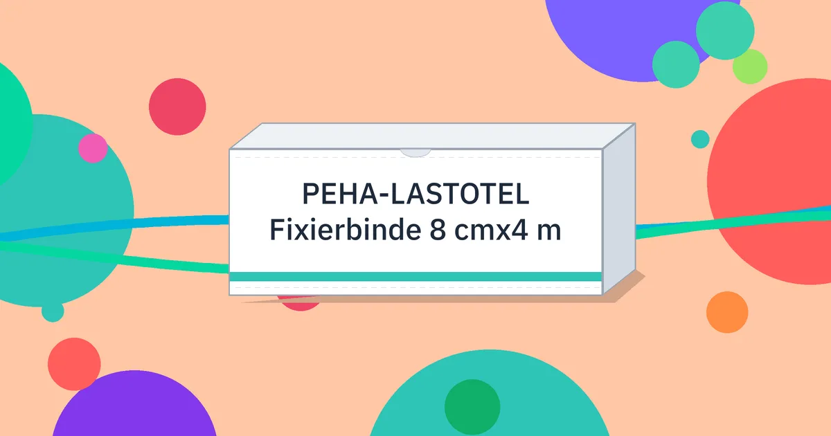 Symbolbild: Packung mit der Aufschrift PEHA-LASTOTEL Fixierbinde 8 cmx4 m (PZN 18680998) – Verfügbarkeit und Bezug in Apotheken in Frankfurt am Main