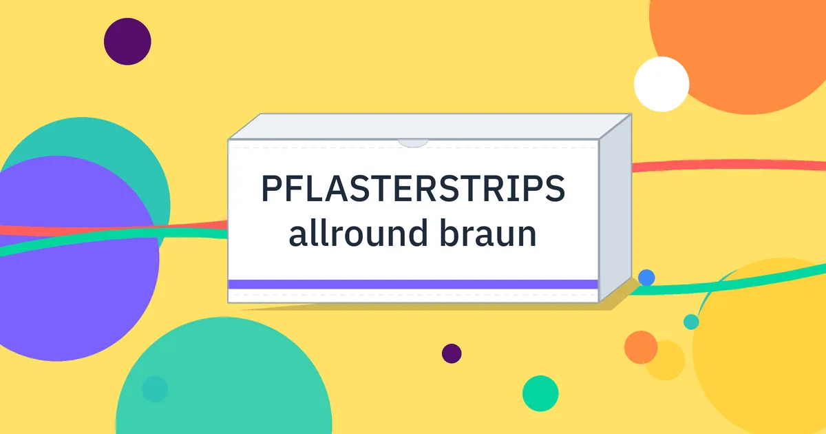Symbolbild: Packung mit der Aufschrift PFLASTERSTRIPS allround braun (PZN 15249194) – Verfügbarkeit und Bezug in Apotheken in Frankfurt am Main