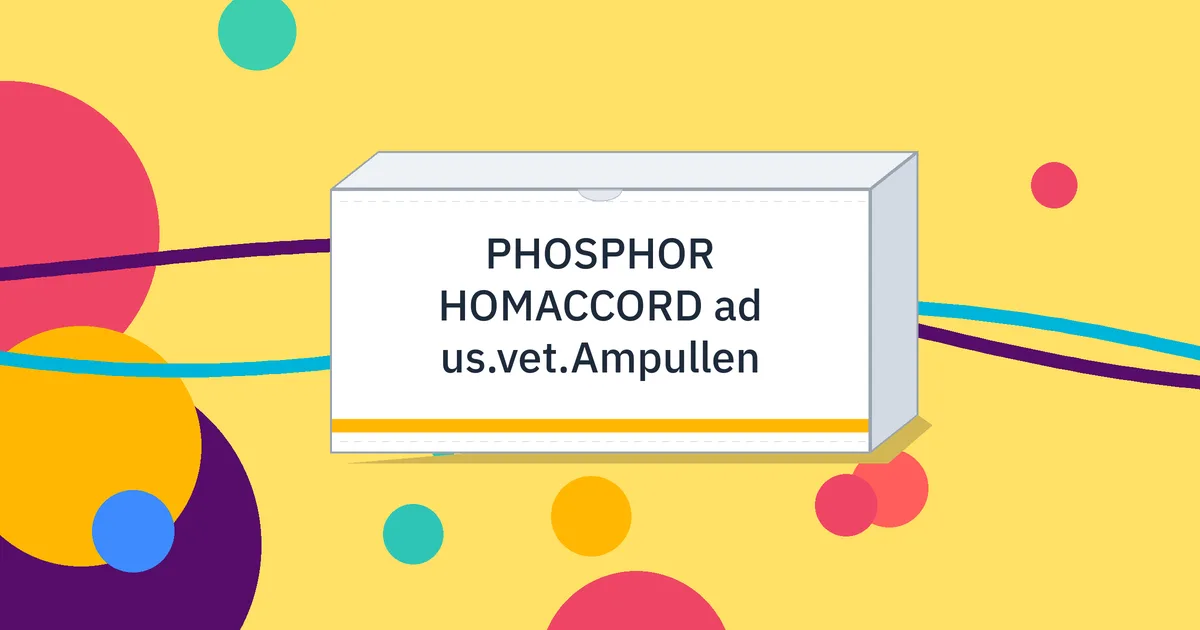 Symbolbild: Packung mit der Aufschrift PHOSPHOR HOMACCORD ad us.vet.Ampullen (PZN 02585105) – Verfügbarkeit und Bezug in Apotheken in Frankfurt am Main
