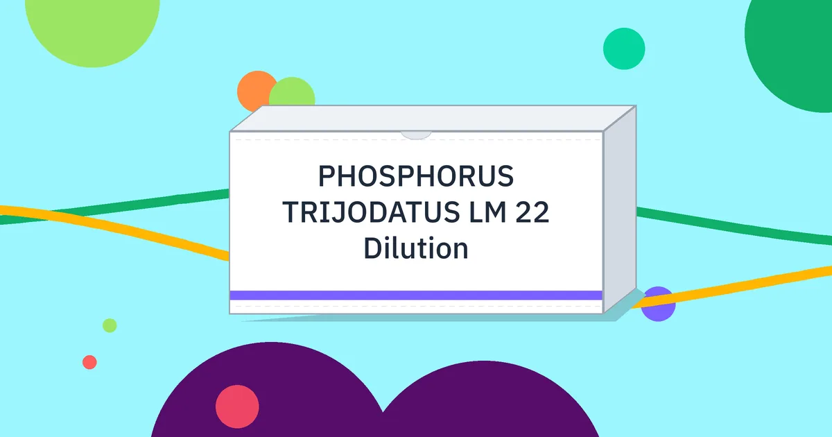 Symbolbild: Packung mit der Aufschrift PHOSPHORUS TRIJODATUS LM 22 Dilution (PZN 13034992) – Verfügbarkeit und Bezug in Apotheken in Frankfurt am Main