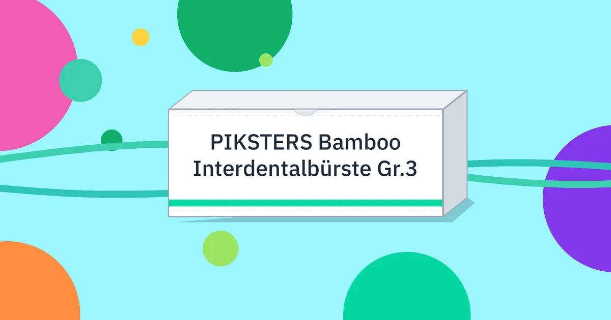 Symbolbild: Packung mit der Aufschrift PIKSTERS Bamboo Interdentalbürste Gr.3 (PZN 17592921) – Verfügbarkeit und Bezug in Apotheken in Frankfurt am Main