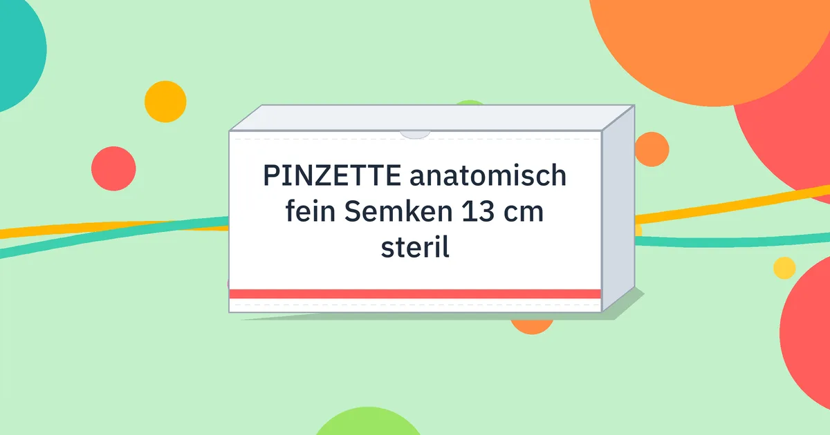 Symbolbild: Packung mit der Aufschrift PINZETTE anatomisch fein Semken 13 cm steril (PZN 17248282) – Verfügbarkeit und Bezug in Apotheken in Frankfurt am Main