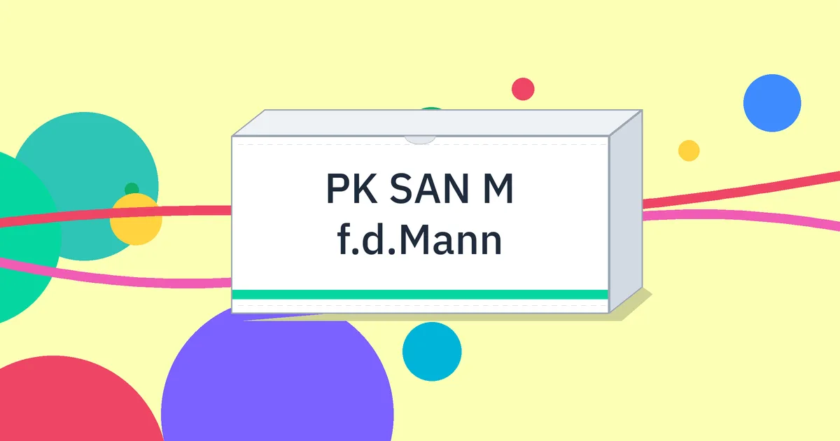 Symbolbild: Packung mit der Aufschrift PK SAN M f.d.Mann (PZN 07502360) – Verfügbarkeit und Bezug in Apotheken in Frankfurt am Main