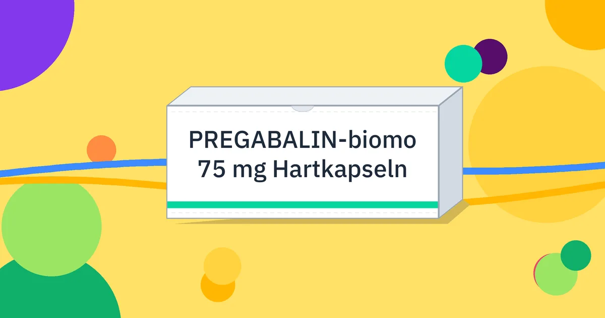 Symbolbild: Packung mit der Aufschrift PREGABALIN-biomo 75 mg Hartkapseln (PZN 14036349) – Verfügbarkeit und Bezug in Apotheken in Frankfurt am Main