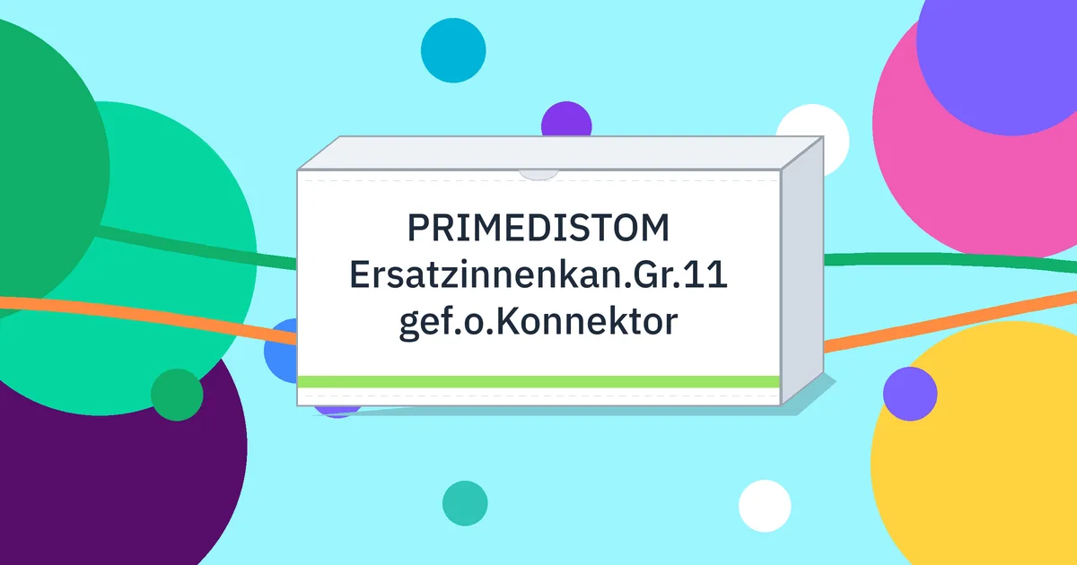 Symbolbild: Packung mit der Aufschrift PRIMEDISTOM Ersatzinnenkan.Gr.11 gef.o.Konnektor (PZN 10257562) – Verfügbarkeit und Bezug in Apotheken in Frankfurt am Main