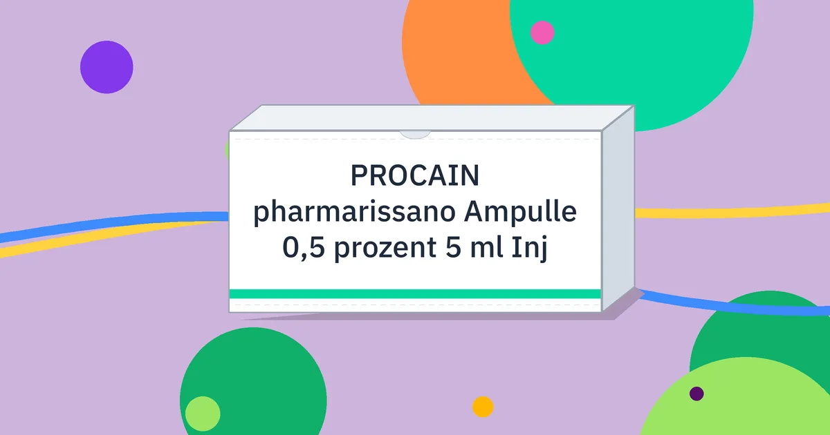 Symbolbild: Packung mit der Aufschrift PROCAIN pharmarissano Ampulle 0,5 prozent 5 ml Inj (PZN 16816117) – Verfügbarkeit und Bezug in Apotheken in Frankfurt am Main