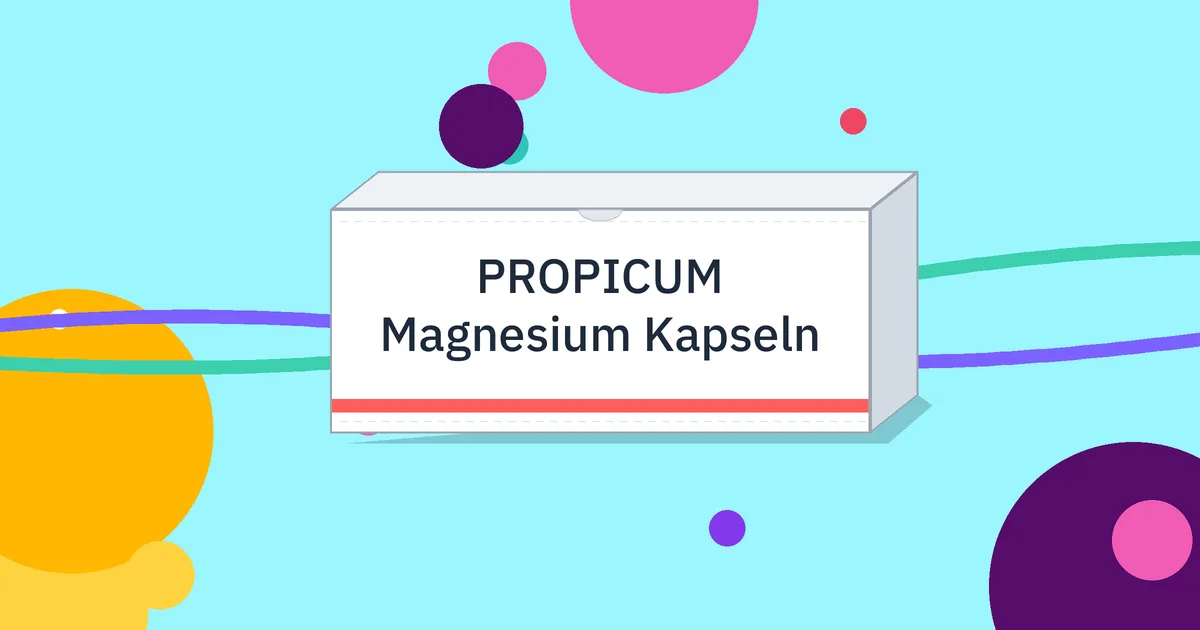 Symbolbild: Packung mit der Aufschrift PROPICUM Magnesium Kapseln (PZN 20519804) – Verfügbarkeit und Bezug in Apotheken in Frankfurt am Main