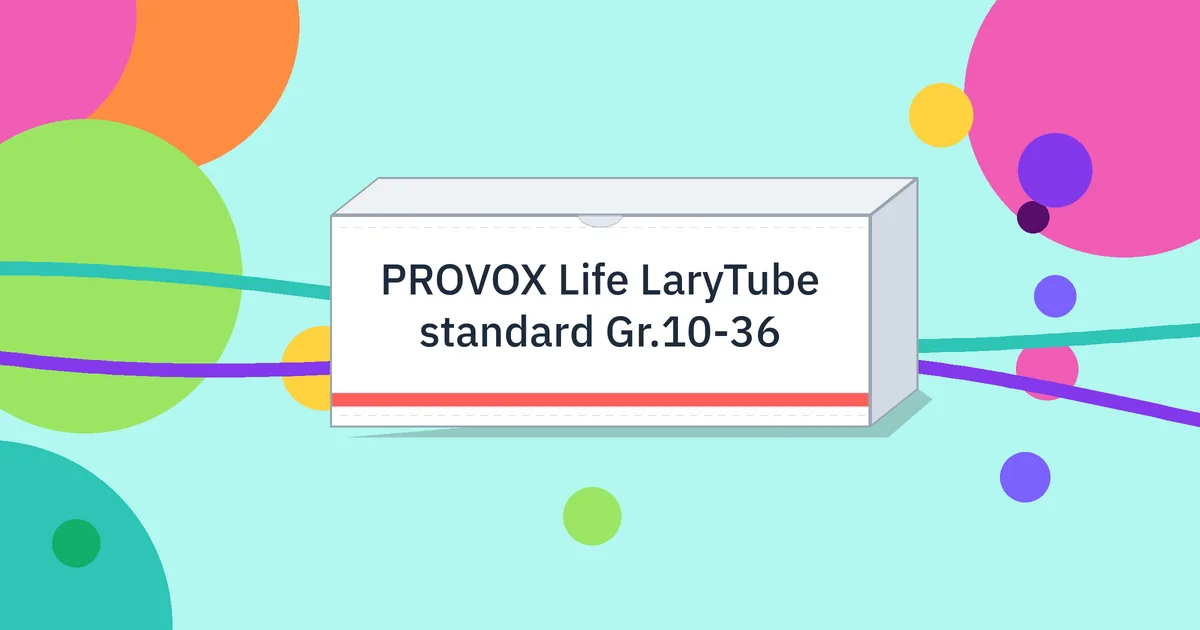 Symbolbild: Packung mit der Aufschrift PROVOX Life LaryTube standard Gr.10-36 (PZN 19625085) – Verfügbarkeit und Bezug in Apotheken in Frankfurt am Main
