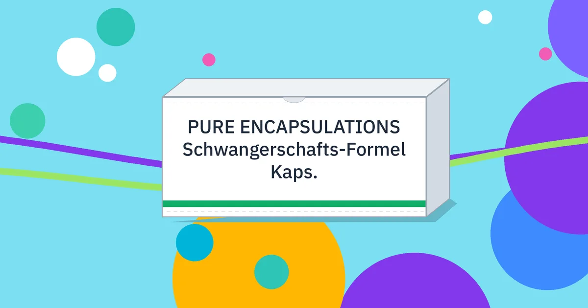 Symbolbild: Packung mit der Aufschrift PURE ENCAPSULATIONS Schwangerschafts-Formel Kaps. (PZN 12357687) – Verfügbarkeit und Bezug in Apotheken in Frankfurt am Main