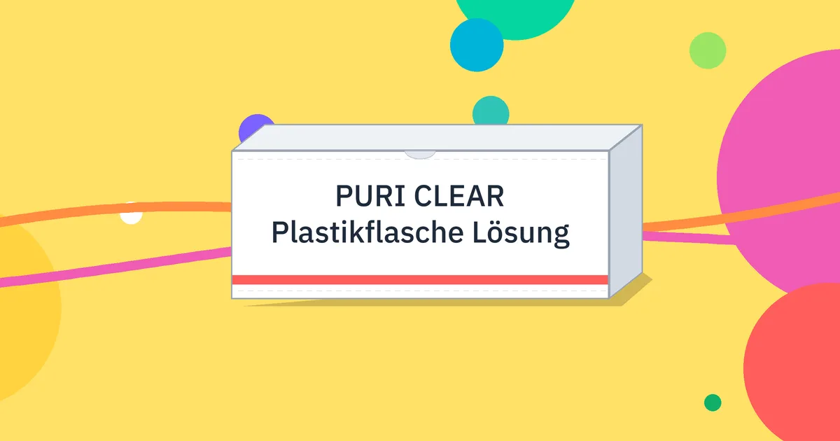 Symbolbild: Packung mit der Aufschrift PURI CLEAR Plastikflasche Lösung (PZN 07781957) – Verfügbarkeit und Bezug in Apotheken in Frankfurt am Main