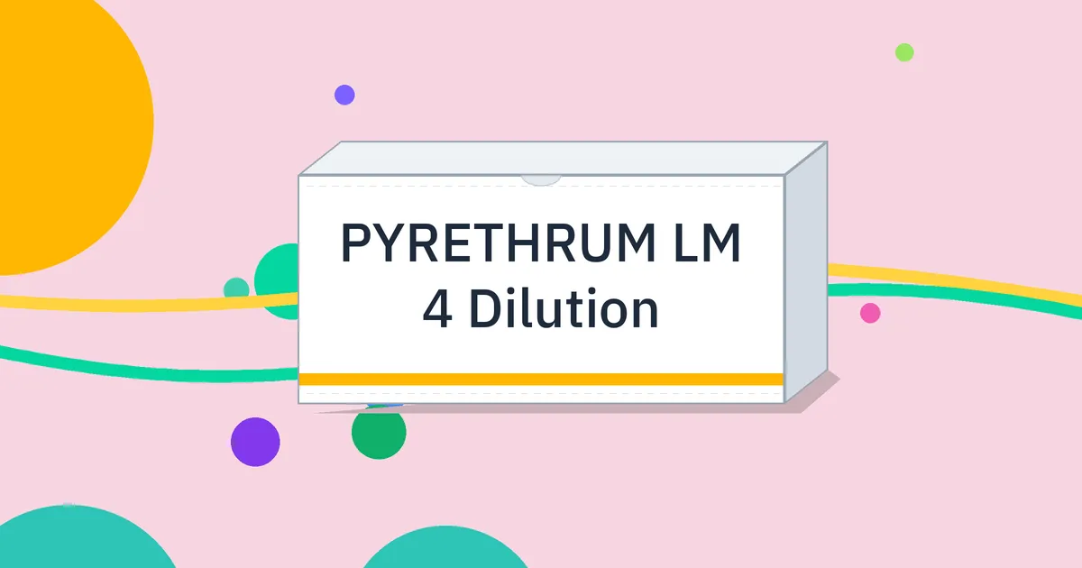 Symbolbild: Packung mit der Aufschrift PYRETHRUM LM 4 Dilution (PZN 13671664) – Verfügbarkeit und Bezug in Apotheken in Frankfurt am Main