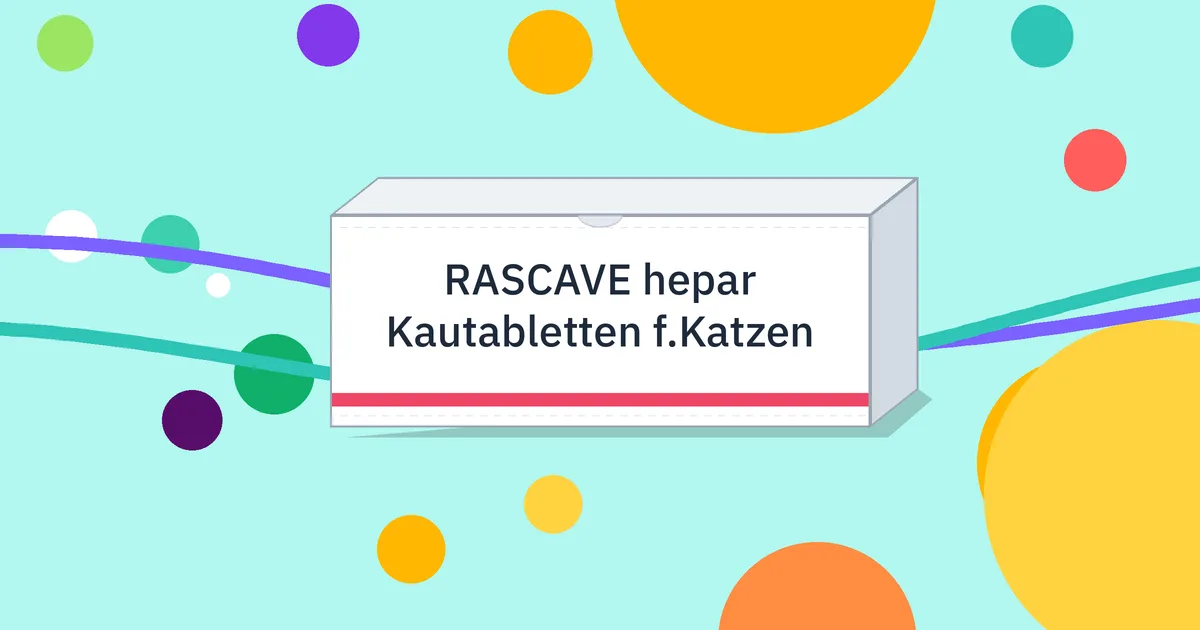 Symbolbild: Packung mit der Aufschrift RASCAVE hepar Kautabletten f.Katzen (PZN 17835045) – Verfügbarkeit und Bezug in Apotheken in Frankfurt am Main