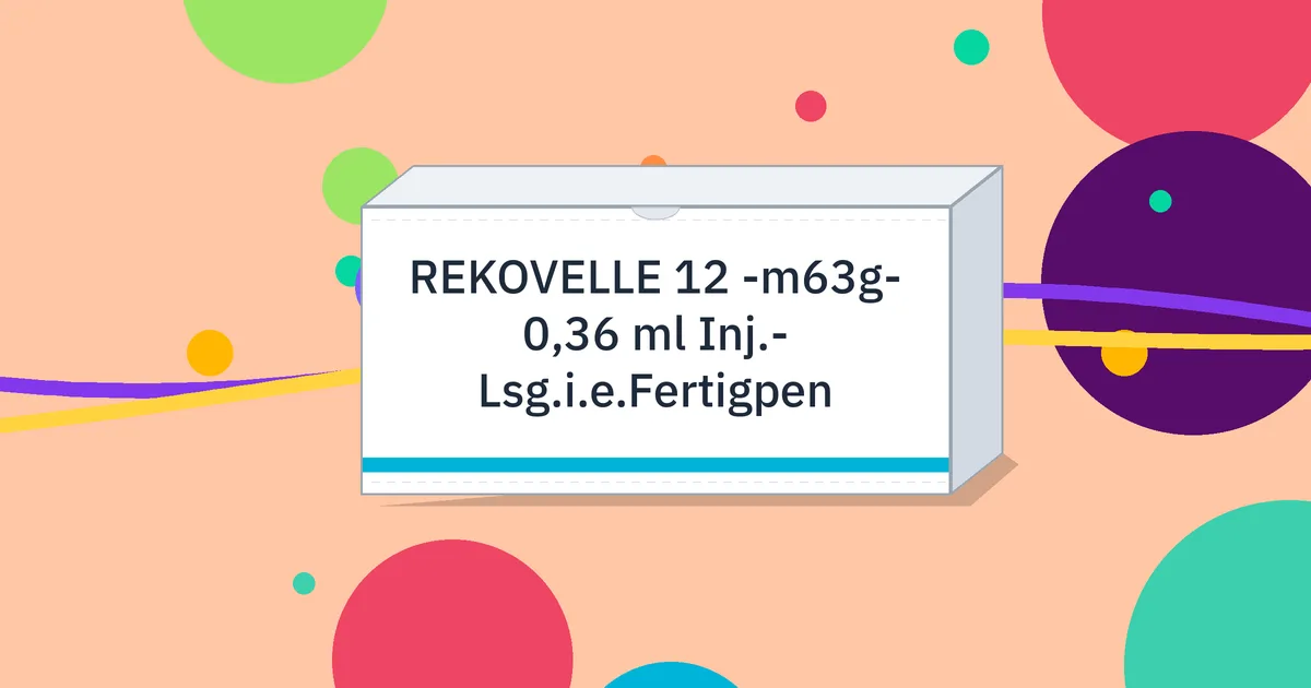 Symbolbild: Packung mit der Aufschrift REKOVELLE 12 -m63g-0,36 ml Inj.-Lsg.i.e.Fertigpen (PZN 19638633) – Verfügbarkeit und Bezug in Apotheken in Frankfurt am Main