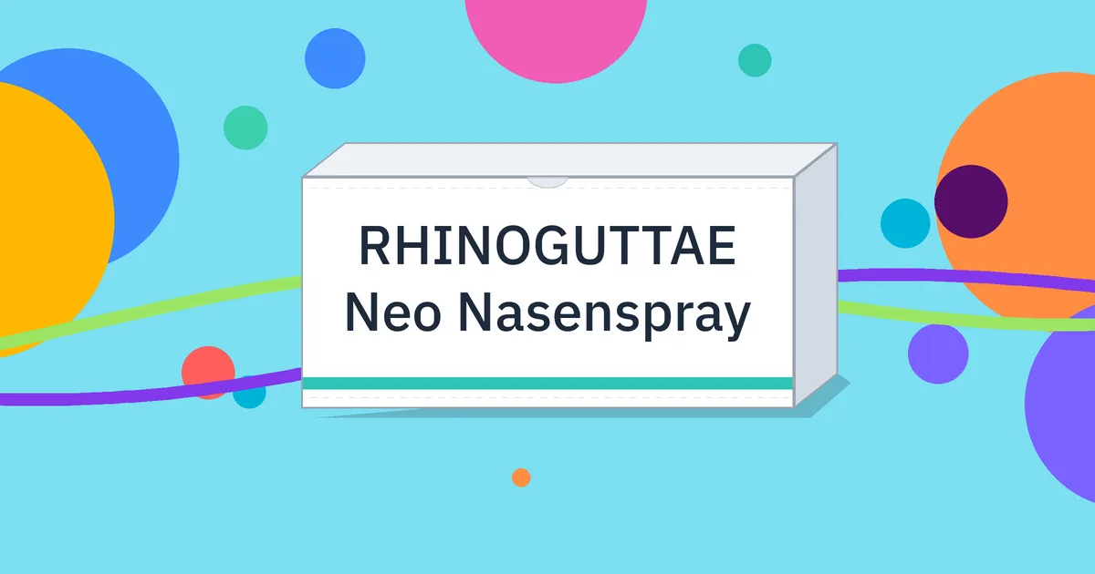 Symbolbild: Packung mit der Aufschrift RHINOGUTTAE Neo Nasenspray (PZN 19375872) – Verfügbarkeit und Bezug in Apotheken in Frankfurt am Main