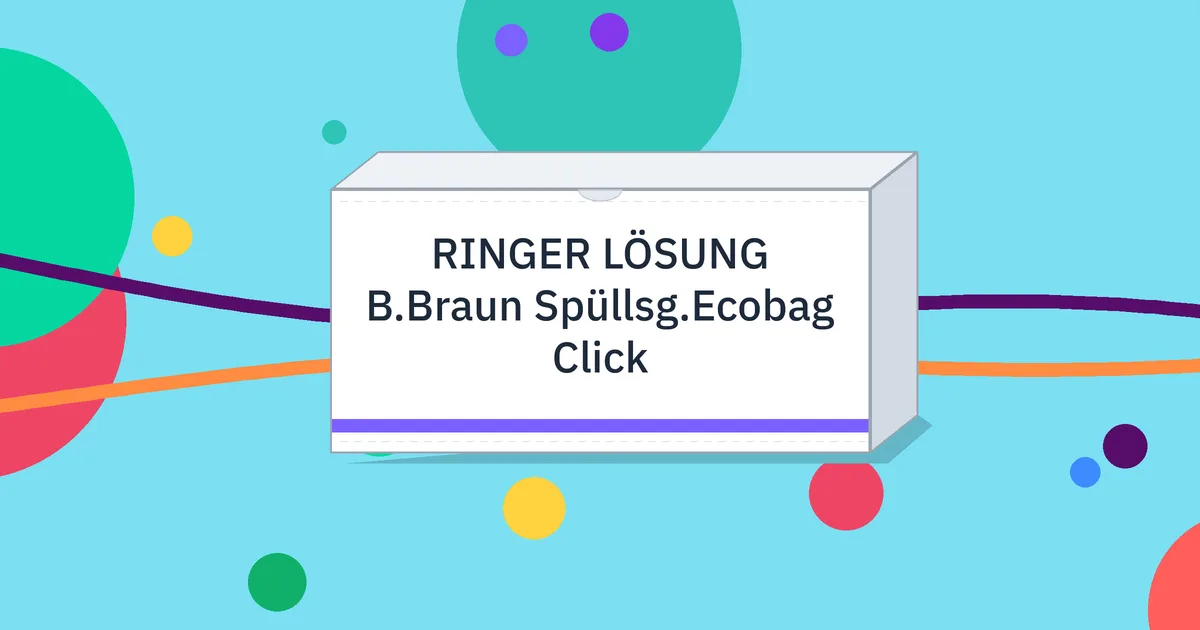 Symbolbild: Packung mit der Aufschrift RINGER LÖSUNG B.Braun Spüllsg.Ecobag Click (PZN 08488892) – Verfügbarkeit und Bezug in Apotheken in Frankfurt am Main