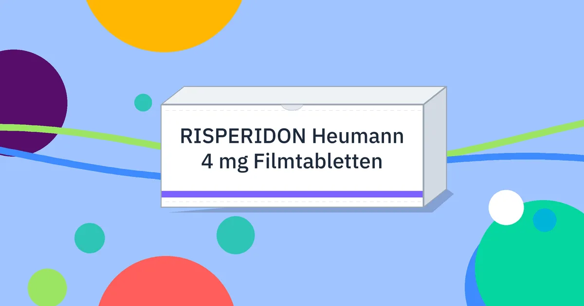 Symbolbild: Packung mit der Aufschrift RISPERIDON Heumann 4 mg Filmtabletten (PZN 01584061) – Verfügbarkeit und Bezug in Apotheken in Frankfurt am Main