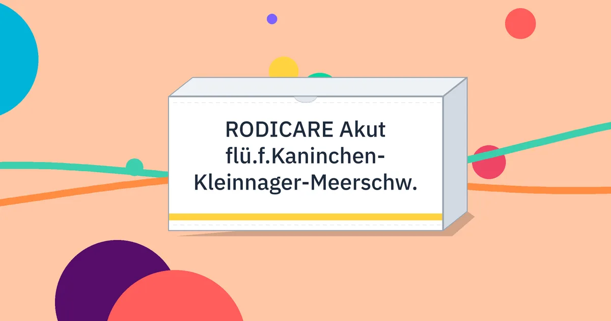 Symbolbild: Packung mit der Aufschrift RODICARE Akut flü.f.Kaninchen-Kleinnager-Meerschw. (PZN 11714441) – Verfügbarkeit und Bezug in Apotheken in Frankfurt am Main