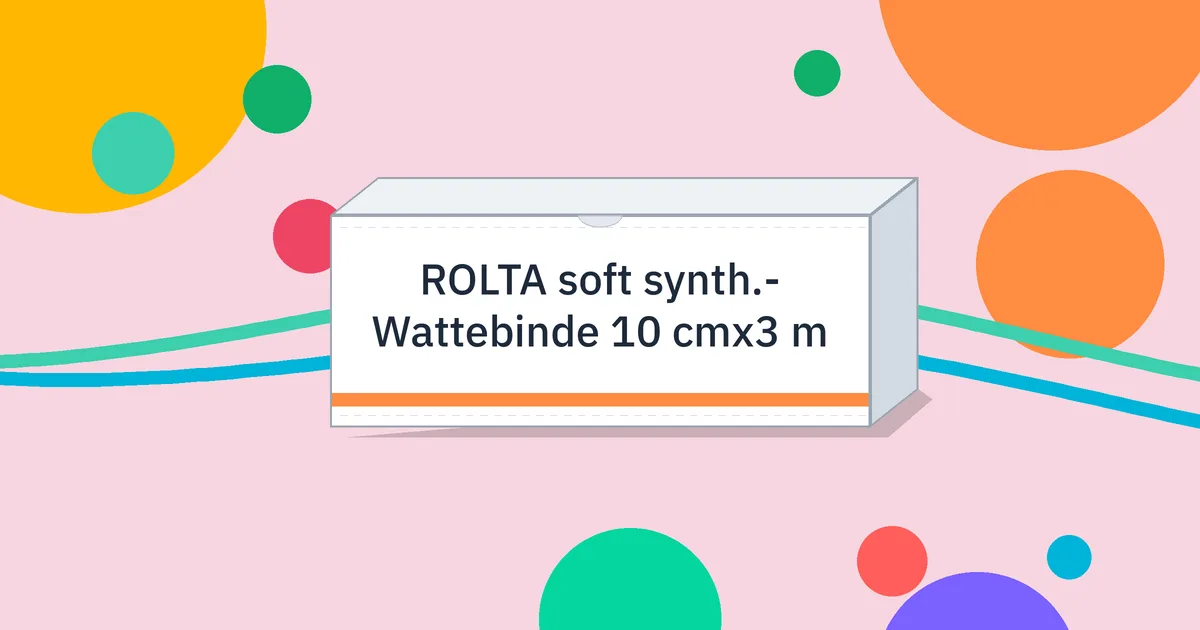 Symbolbild: Packung mit der Aufschrift ROLTA soft synth.-Wattebinde 10 cmx3 m (PZN 16205431) – Verfügbarkeit und Bezug in Apotheken in Frankfurt am Main