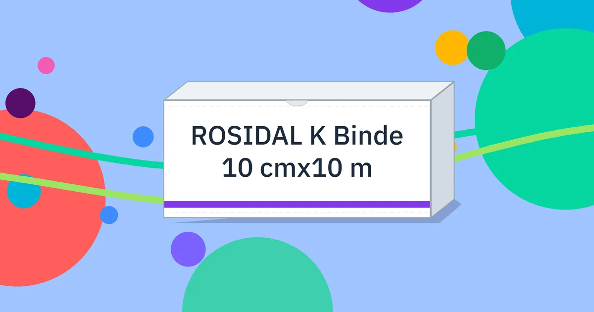 Symbolbild: Packung mit der Aufschrift ROSIDAL K Binde 10 cmx10 m (PZN 15998949) – Verfügbarkeit und Bezug in Apotheken in Frankfurt am Main