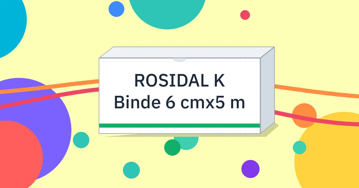 Symbolbild: Packung mit der Aufschrift ROSIDAL K Binde 6 cmx5 m (PZN 01213270) – Verfügbarkeit und Bezug in Apotheken in Frankfurt am Main