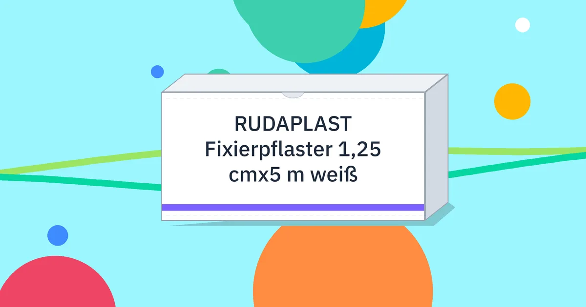 Symbolbild: Packung mit der Aufschrift RUDAPLAST Fixierpflaster 1,25 cmx5 m weiß (PZN 09333163) – Verfügbarkeit und Bezug in Apotheken in Frankfurt am Main