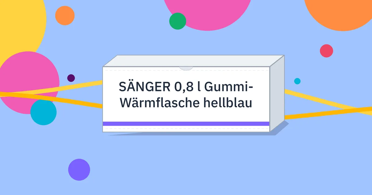 Symbolbild: Packung mit der Aufschrift SÄNGER 0,8 l Gummi-Wärmflasche hellblau (PZN 01314120) – Verfügbarkeit und Bezug in Apotheken in Frankfurt am Main