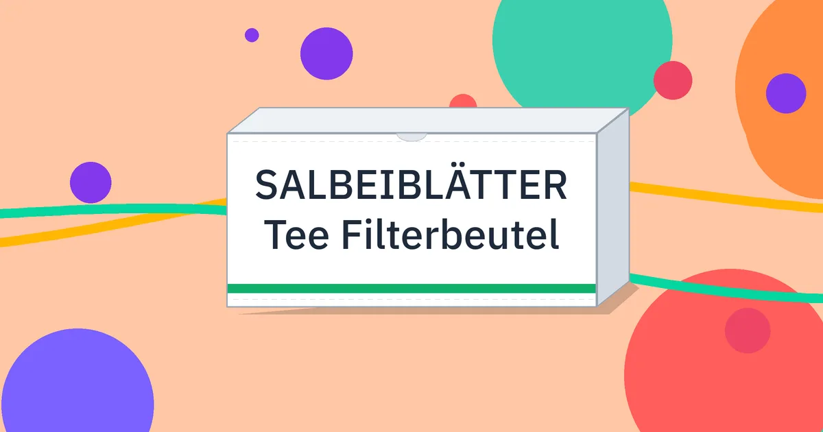 Symbolbild: Packung mit der Aufschrift SALBEIBLÄTTER Tee Filterbeutel (PZN 04856548) – Verfügbarkeit und Bezug in Apotheken in Frankfurt am Main