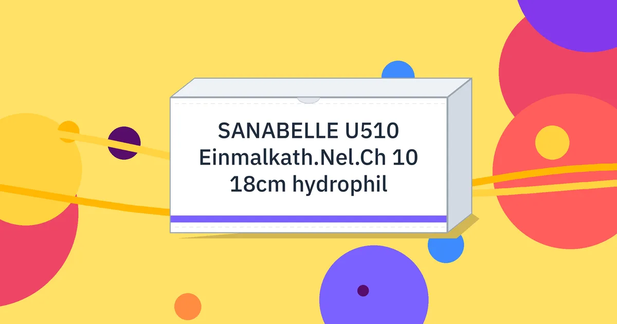 Symbolbild: Packung mit der Aufschrift SANABELLE U510 Einmalkath.Nel.Ch 10 18cm hydrophil (PZN 15269570) – Verfügbarkeit und Bezug in Apotheken in Frankfurt am Main