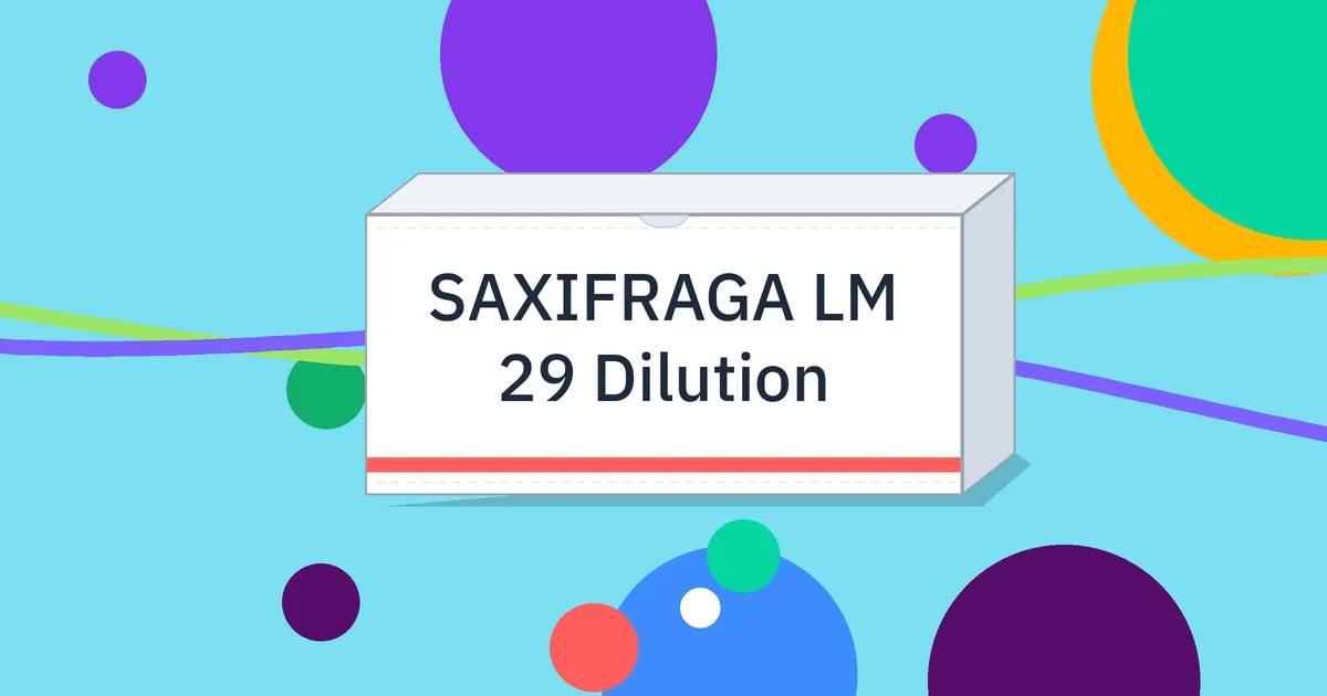 Symbolbild: Packung mit der Aufschrift SAXIFRAGA LM 29 Dilution (PZN 13688736) – Verfügbarkeit und Bezug in Apotheken in Frankfurt am Main