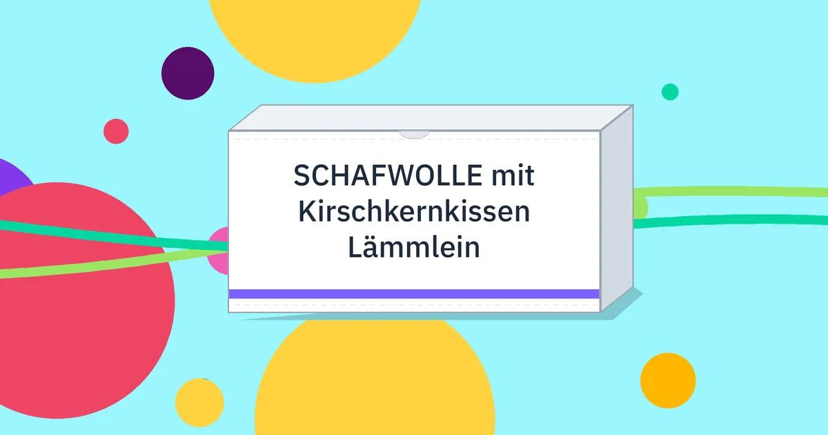Symbolbild: Packung mit der Aufschrift SCHAFWOLLE mit Kirschkernkissen Lämmlein (PZN 05503645) – Verfügbarkeit und Bezug in Apotheken in Frankfurt am Main