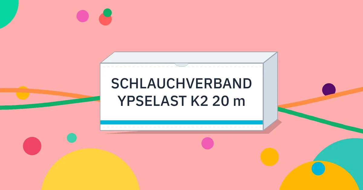 Symbolbild: Packung mit der Aufschrift SCHLAUCHVERBAND YPSELAST K2 20 m (PZN 00090115) – Verfügbarkeit und Bezug in Apotheken in Frankfurt am Main