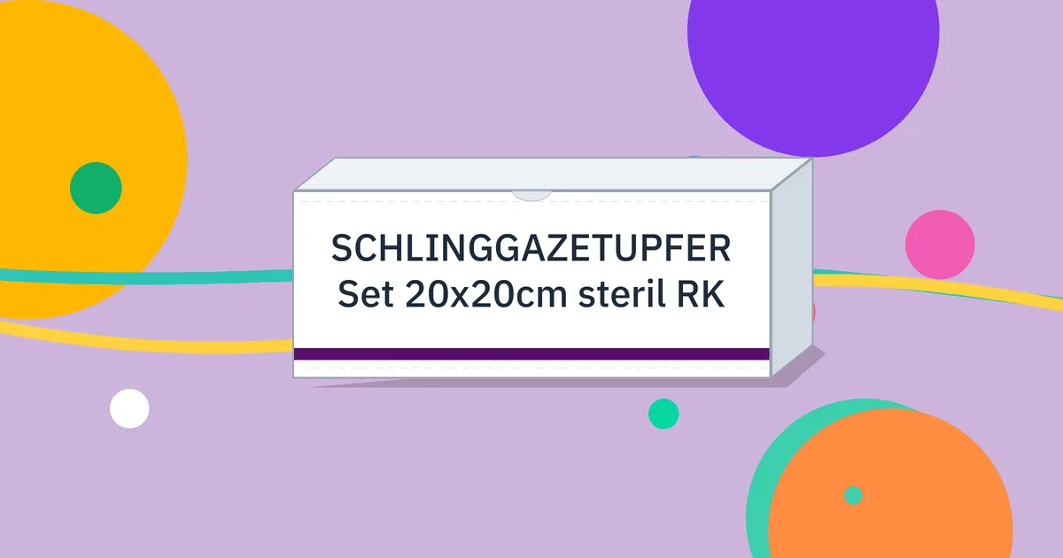 Symbolbild: Packung mit der Aufschrift SCHLINGGAZETUPFER Set 20x20cm steril RK (PZN 05014515) – Verfügbarkeit und Bezug in Apotheken in Frankfurt am Main
