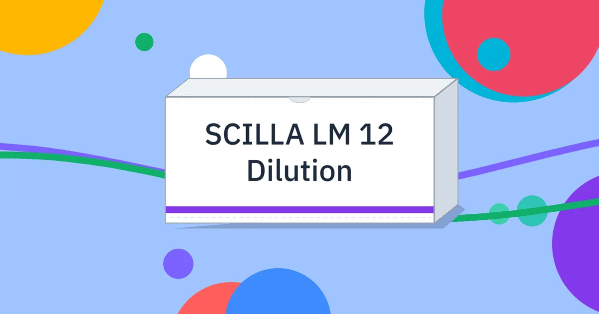 Symbolbild: Packung mit der Aufschrift SCILLA LM 12 Dilution (PZN 13719810) – Verfügbarkeit und Bezug in Apotheken in Frankfurt am Main