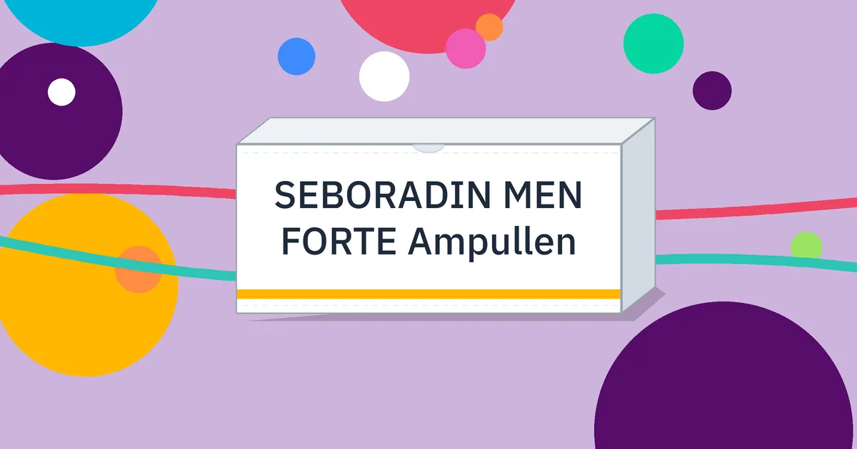 Symbolbild: Packung mit der Aufschrift SEBORADIN MEN FORTE Ampullen (PZN 18402472) – Verfügbarkeit und Bezug in Apotheken in Frankfurt am Main