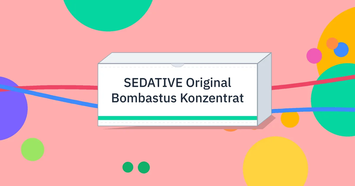 Symbolbild: Packung mit der Aufschrift SEDATIVE Original Bombastus Konzentrat (PZN 06437548) – Verfügbarkeit und Bezug in Apotheken in Frankfurt am Main