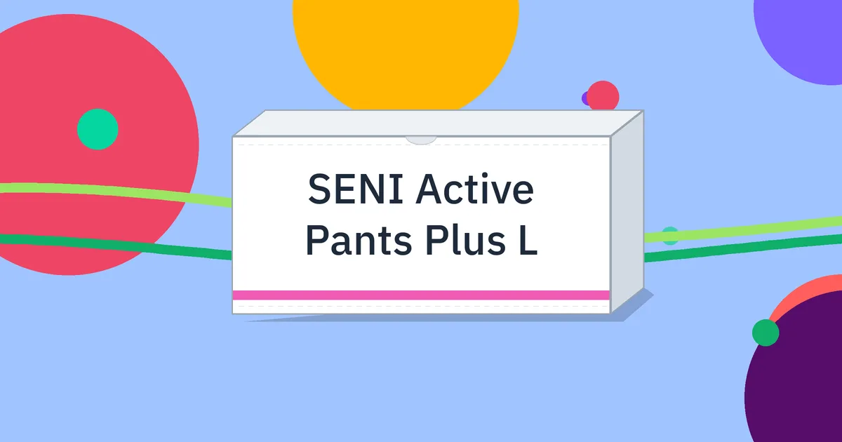 Symbolbild: Packung mit der Aufschrift SENI Active Pants Plus L (PZN 11591932) – Verfügbarkeit und Bezug in Apotheken in Frankfurt am Main