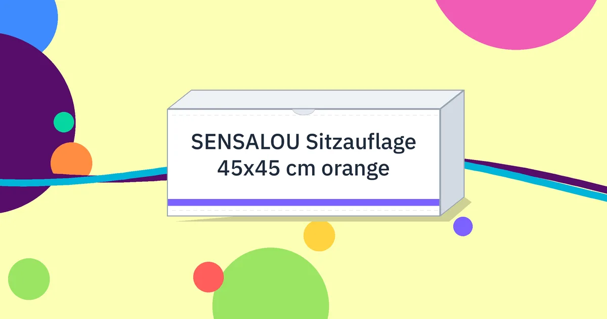Symbolbild: Packung mit der Aufschrift SENSALOU Sitzauflage 45x45 cm orange (PZN 19427586) – Verfügbarkeit und Bezug in Apotheken in Frankfurt am Main