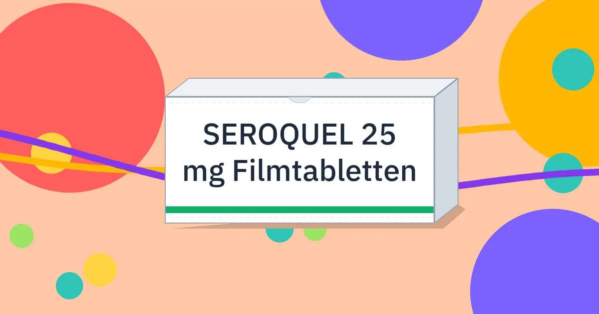 Symbolbild: Packung mit der Aufschrift SEROQUEL 25 mg Filmtabletten (PZN 06846318) – Verfügbarkeit und Bezug in Apotheken in Frankfurt am Main